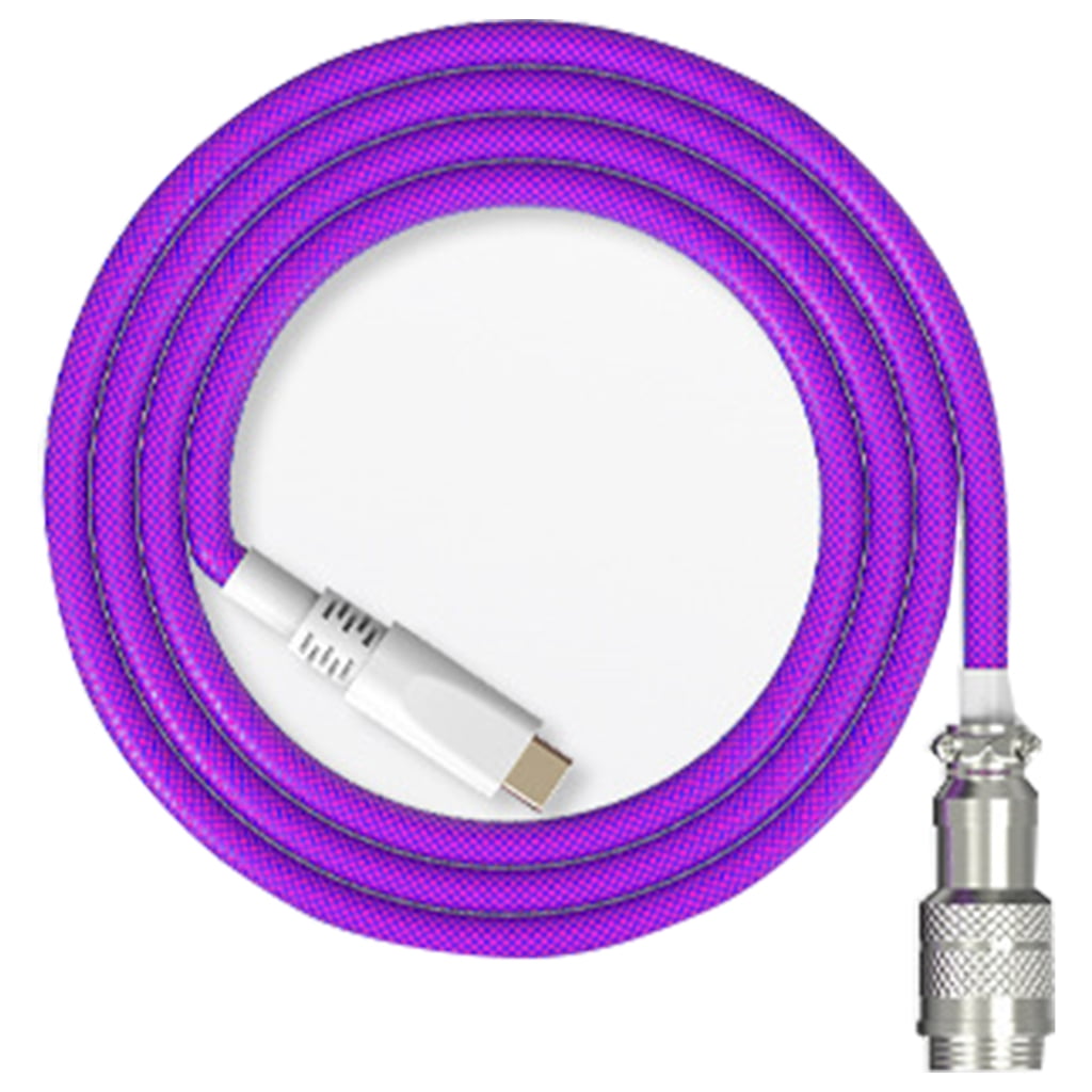 Apooke Coiled USB C Cable for Keyboard Double Sleeved Computer ...