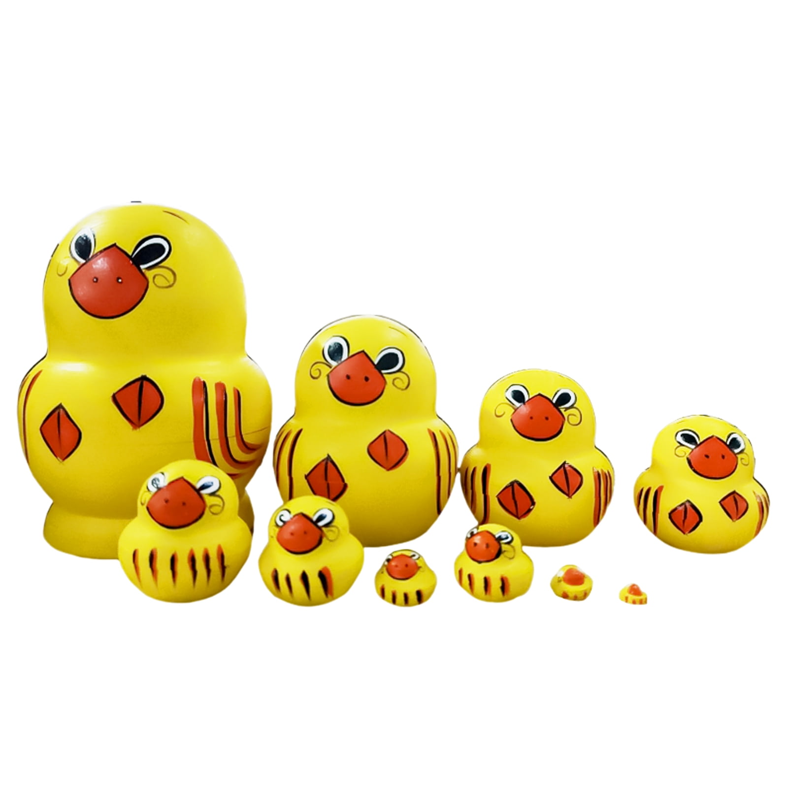 Apooke Colorful 10 Pieces Russian Duck Figures Beautifully Crafted Wood ...
