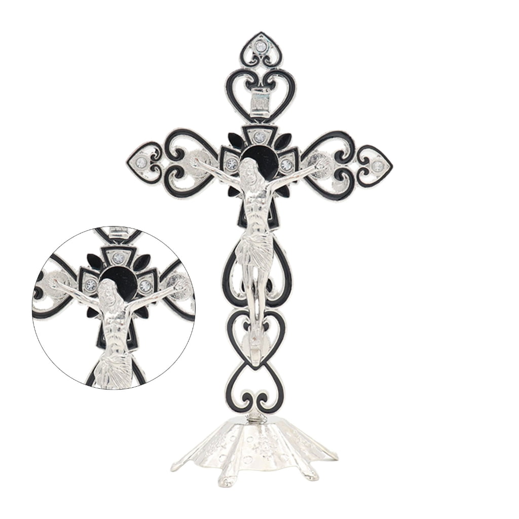 Apooke Crucifix Sculpture Cross Statue Catholic Figurine Standing ...