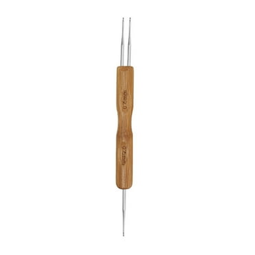 Dreadlock Crochet Needle Hook 3pc Set Bamboo Handle 0.4mm Single Double ...