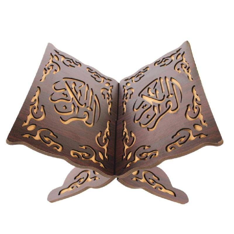 Apooke Eid Mubarak Wooden Carved Reading Bookshelf Quran Stand Holder ...