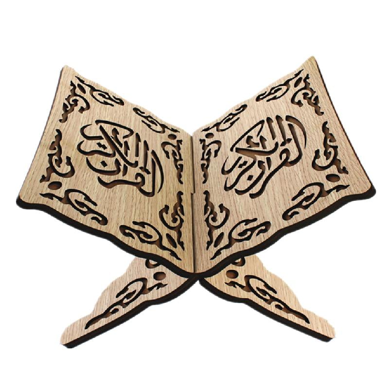 Apooke Eid Mubarak Wooden Carved Reading Bookshelf Quran Stand Holder ...