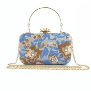 Beaded Purses for Women Gold Black Clutch Evening Bags Flower Clutch ...