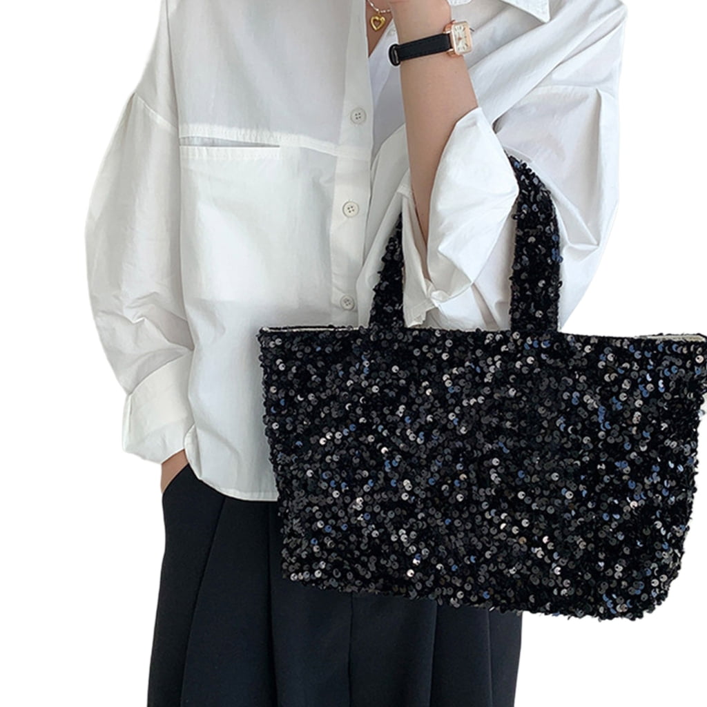 Apooke Fashion Large Capacity Glitter Handbag Sparkling Sequins Solid ...