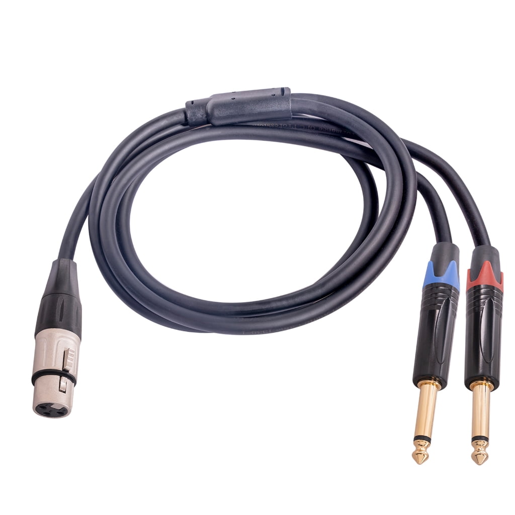 Apooke Female 3-Pin XLR to Dual 1/4'' (6.35mm) TS Male Converter Cable for PC Speaker - Walmart.com