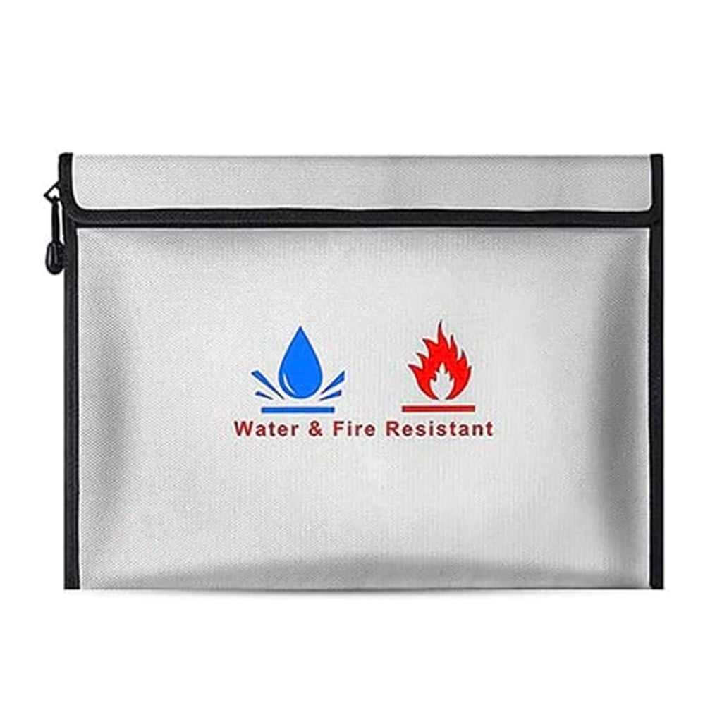 Apooke Fireproof Waterproof Money Bag with Zipper Document Bag, Money ...