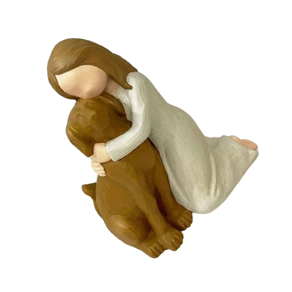Apooke Girl and Dog Figurines Friendship Figure Dog Statue Pet ...