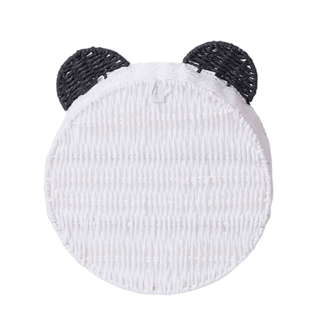 Apooke Imitative Rattan Hangings Storage Basket Cute Panda Ear Wall ...