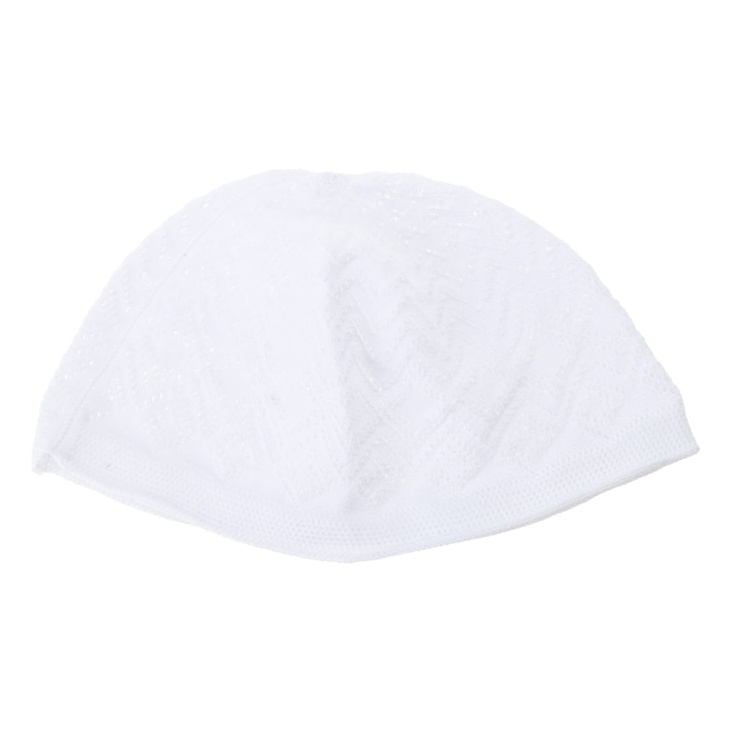 Apooke Men Muslims Prayer Hat Caps Knitted White Kufi Muslims Kufi ...