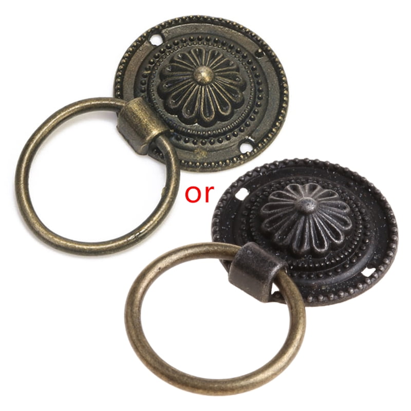 Apooke Mini Cabinet Drawer Pulls Antique Cupboard Handle Vintage Ring Pulls for Creative ...