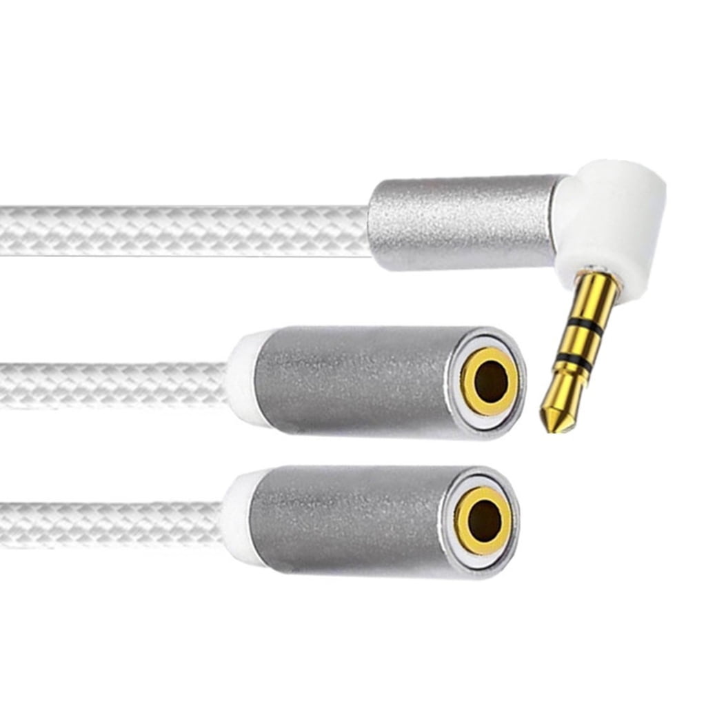 Apooke Nylon-Braided 3.5mm Male to 2 Female Headphone Cable for Various ...