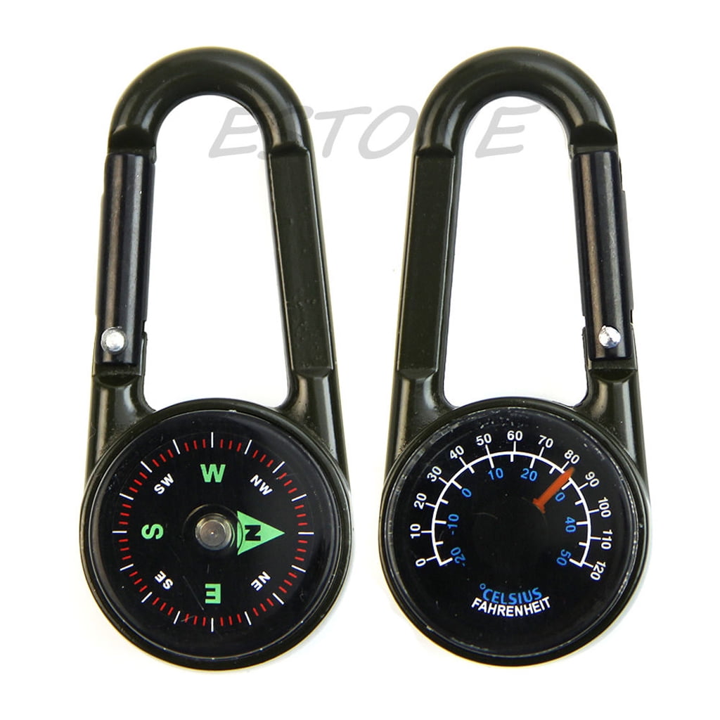 Apooke Outdoor Multifunctional Hiking Metal Carabiner Mini Compass ...