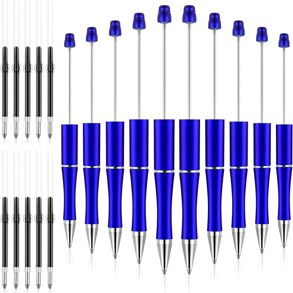 Apooke Plastic Beadable Pen Bead Ballpoint Pen Assorted Bead Pen Shaft ...