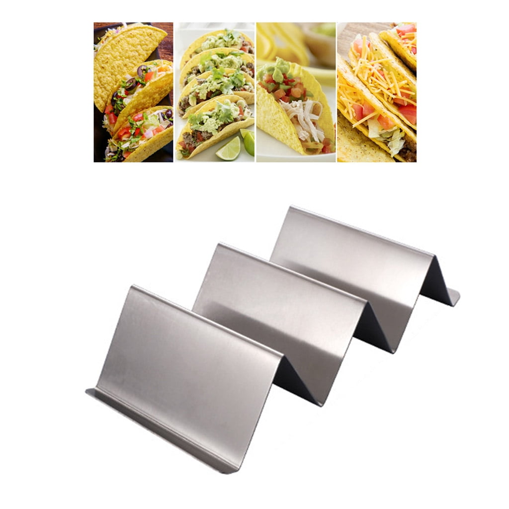 Apooke Portable Metal Taco Holder for w/ Sauce Bowl 2-3 Grids Food ...