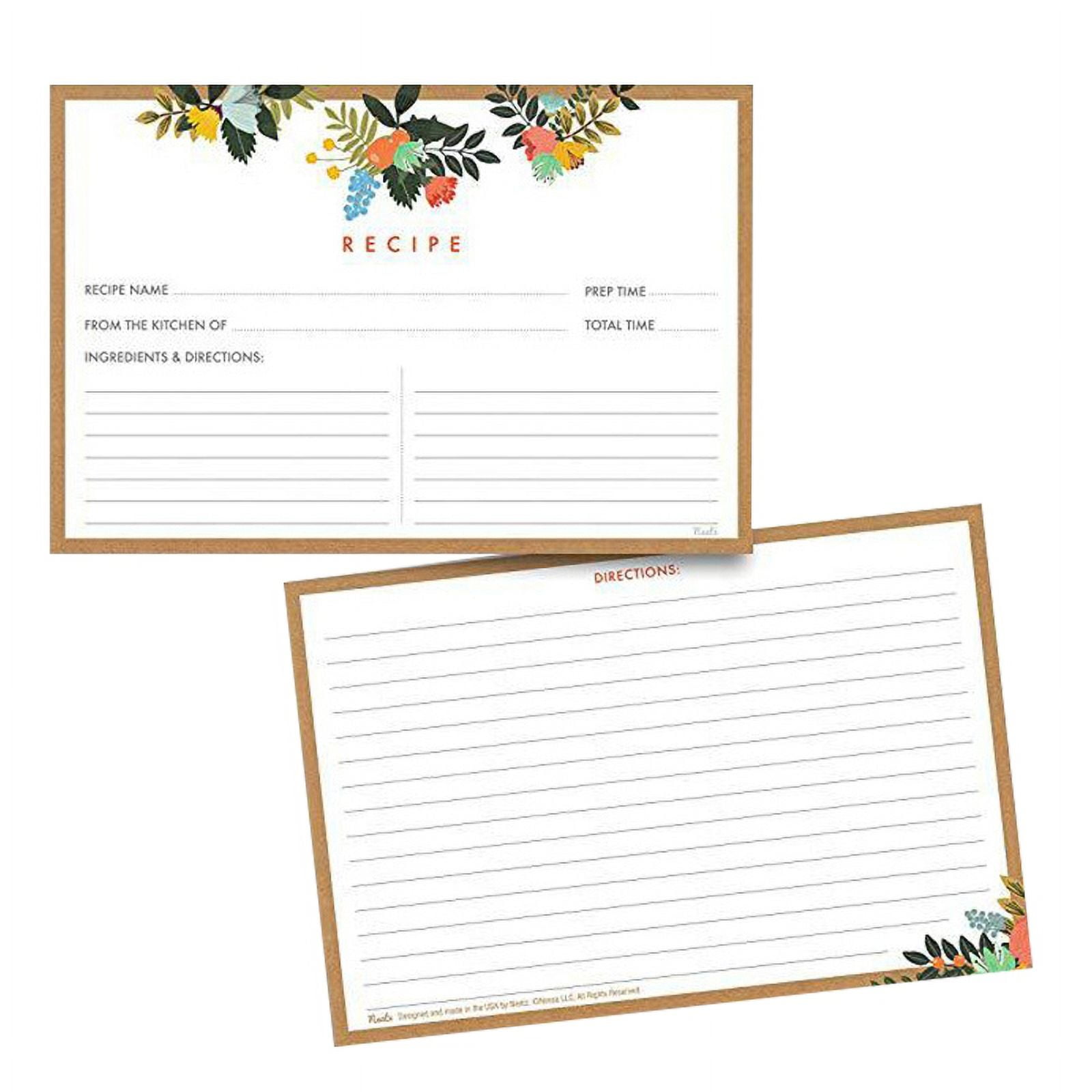 Apooke Recipe Cards 4x6 Eco-Friendly Double Sided Notecards for ...