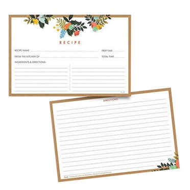 Outshine Premium Recipe Cards 3x5 Inches, Farmhouse Kitchen Design (Set ...