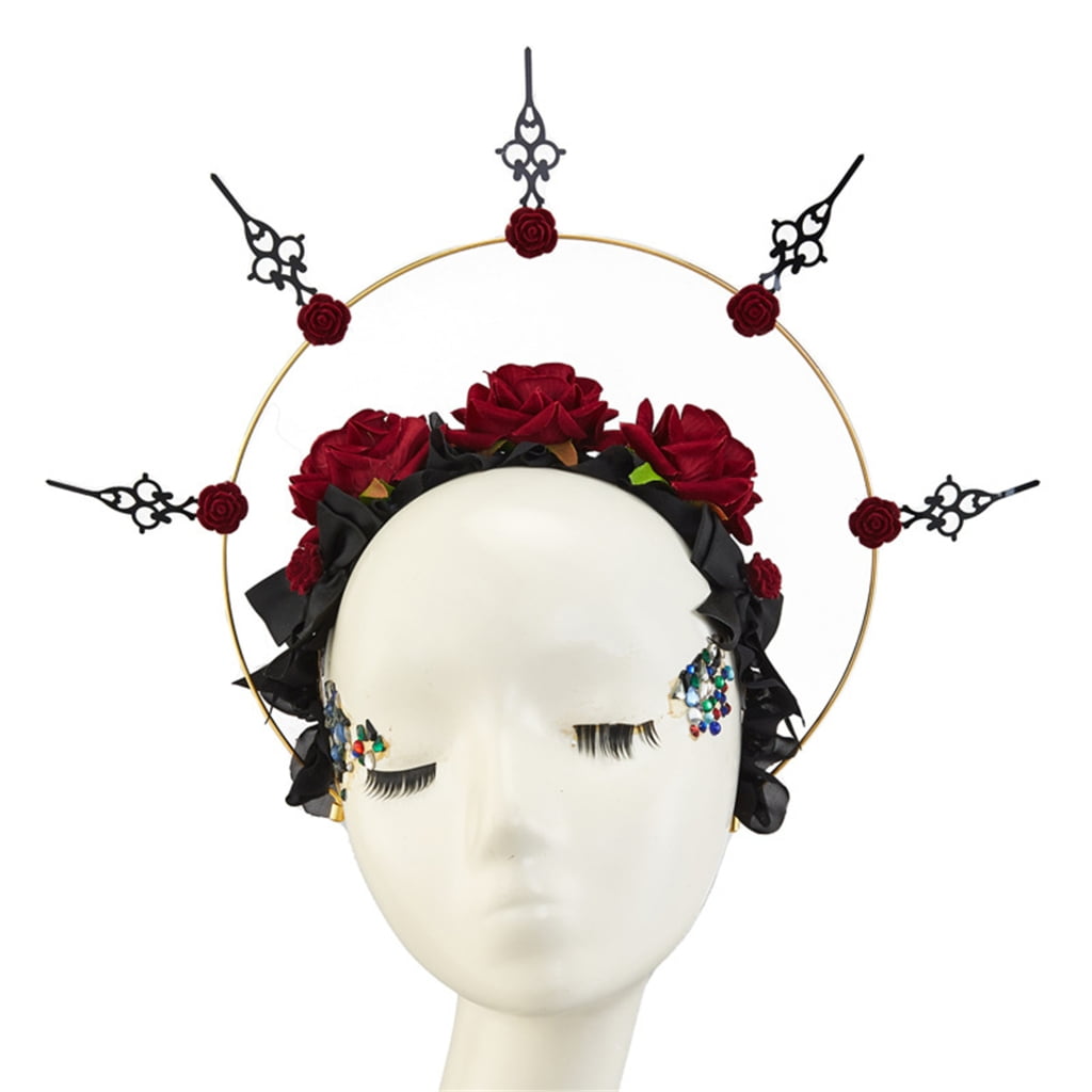 Apooke Spiked Crown Headpiece HaloCrown Headband Goddess Headpiece Mary ...