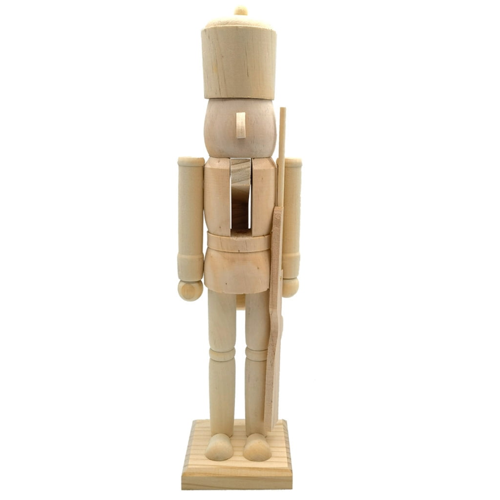 Apooke Unpainted Wood Nutcrackers Painting Crafts Nutcrackers Figures ...