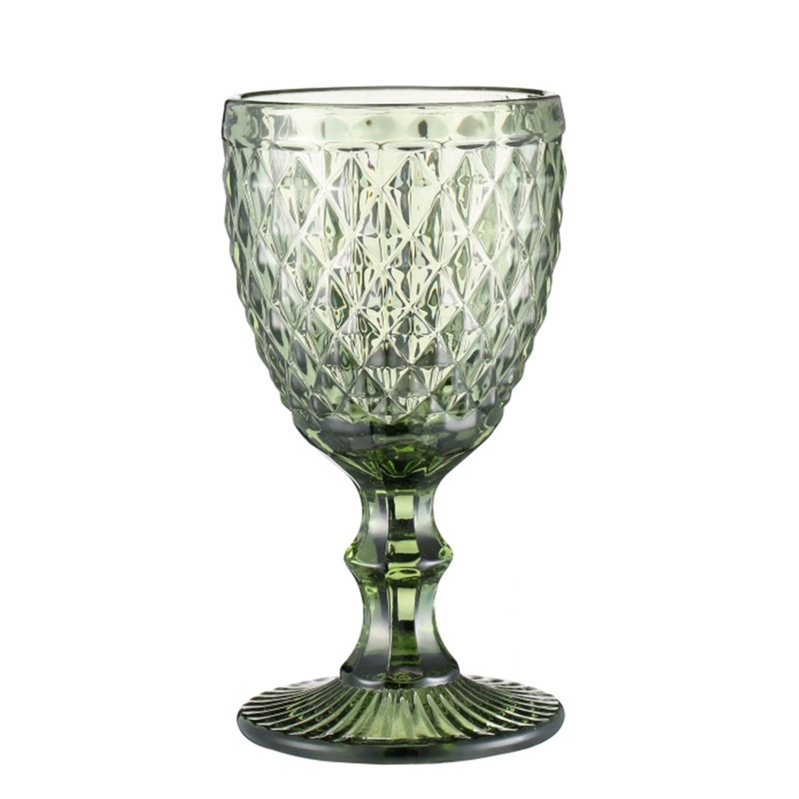 Apooke Wine Glass Colored Goblet Vintage Pattern Embossed Glasses ...
