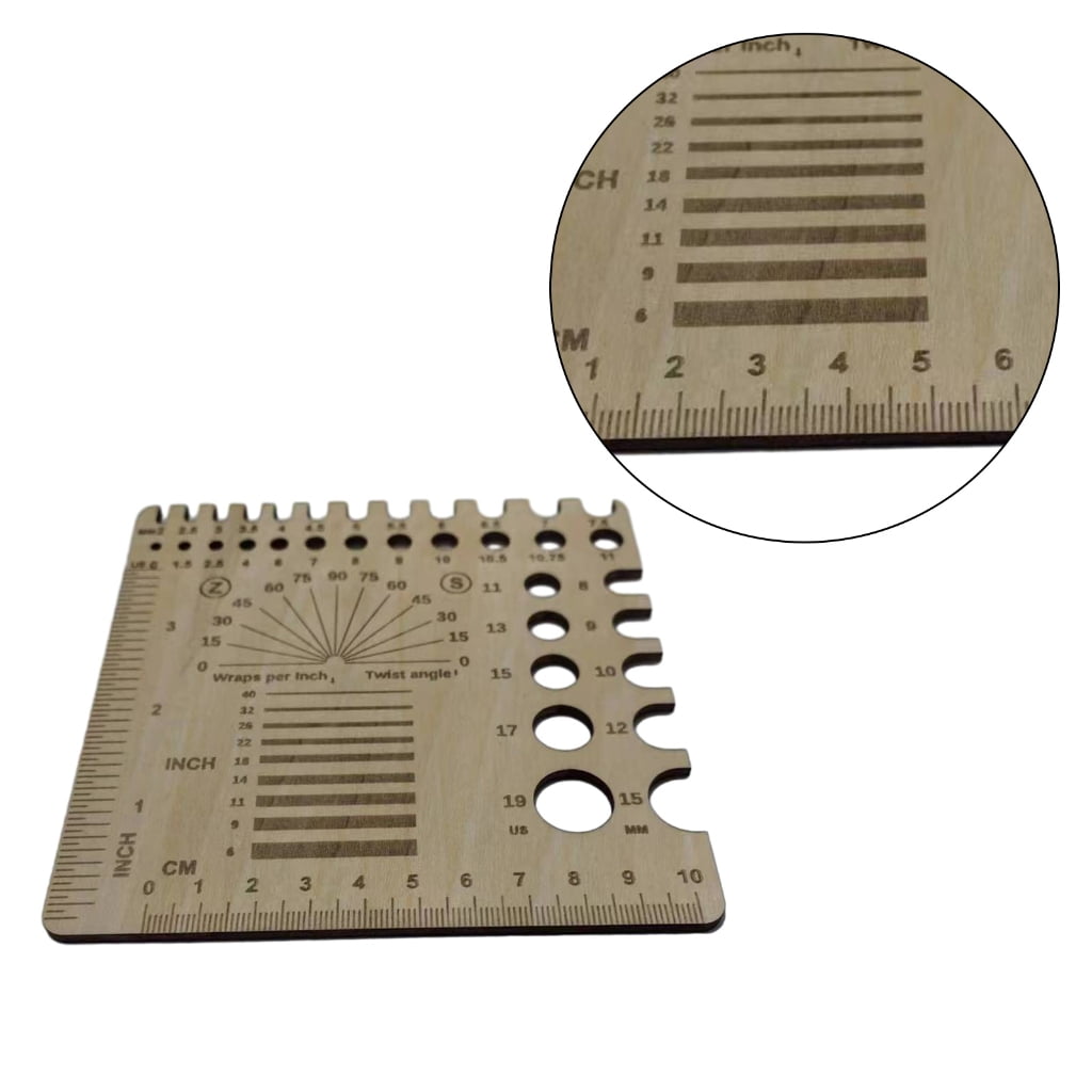 Apooke Wood Knitting Gauge Ruler Knitting Needle Ruler Wood Crochet ...