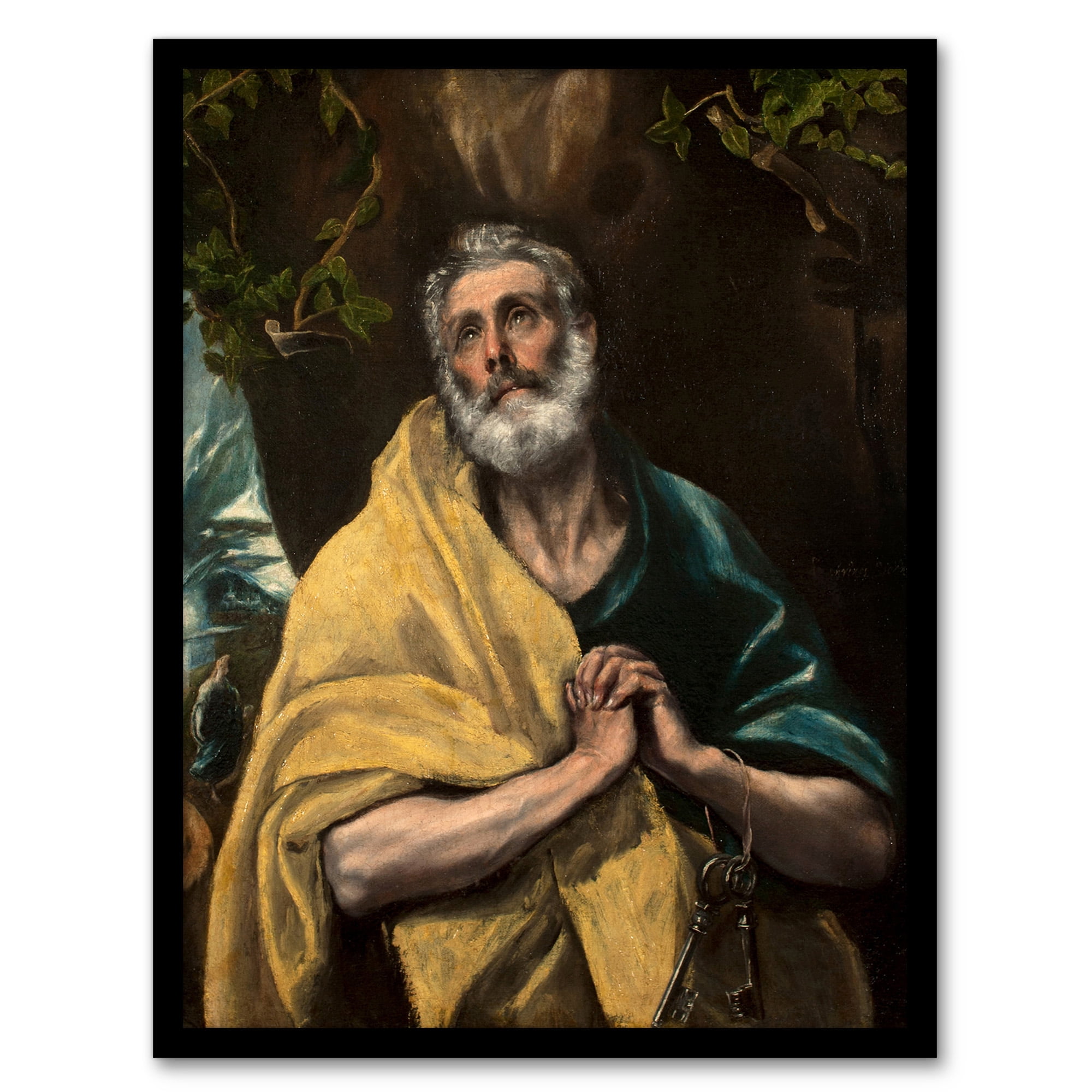 Apostle Guilt Saint Peter in Tears El Greco Framed Wall Art Print A4 ...
