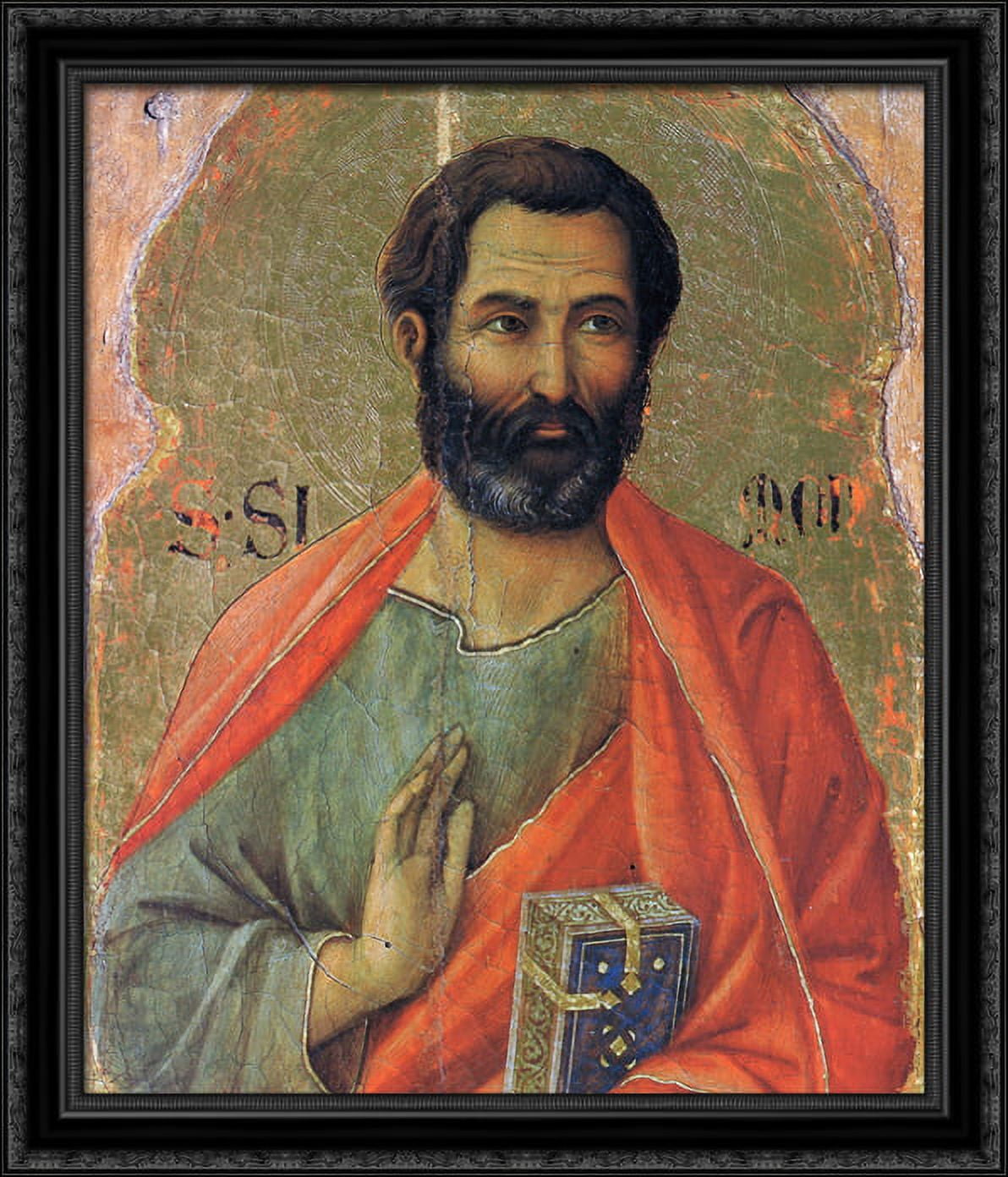 Apostle Simon 28x32 Large Black Ornate Wood Framed Canvas Art by Duccio ...