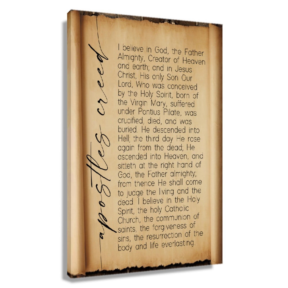 Apostles Creed Bible Verse Wall Art Vintage Scripture Posters Poster ...