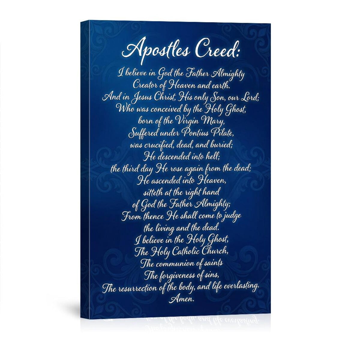 Apostles Creed Blue Christian Prayer Scripture For Church Bedroom Home ...