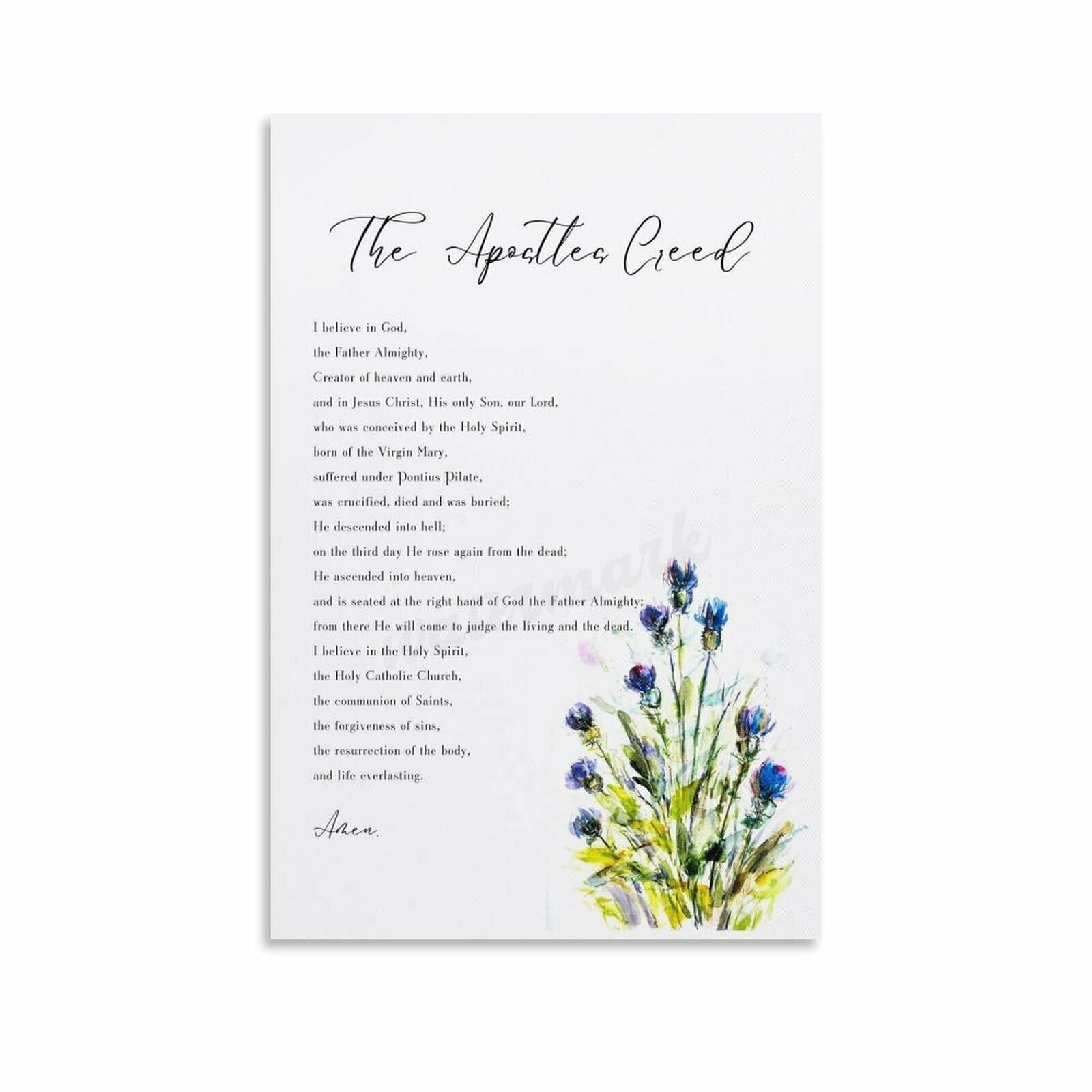 Apostles Creed Prayer Poster Catholic Art (2) Canvas Painting Wall Art ...