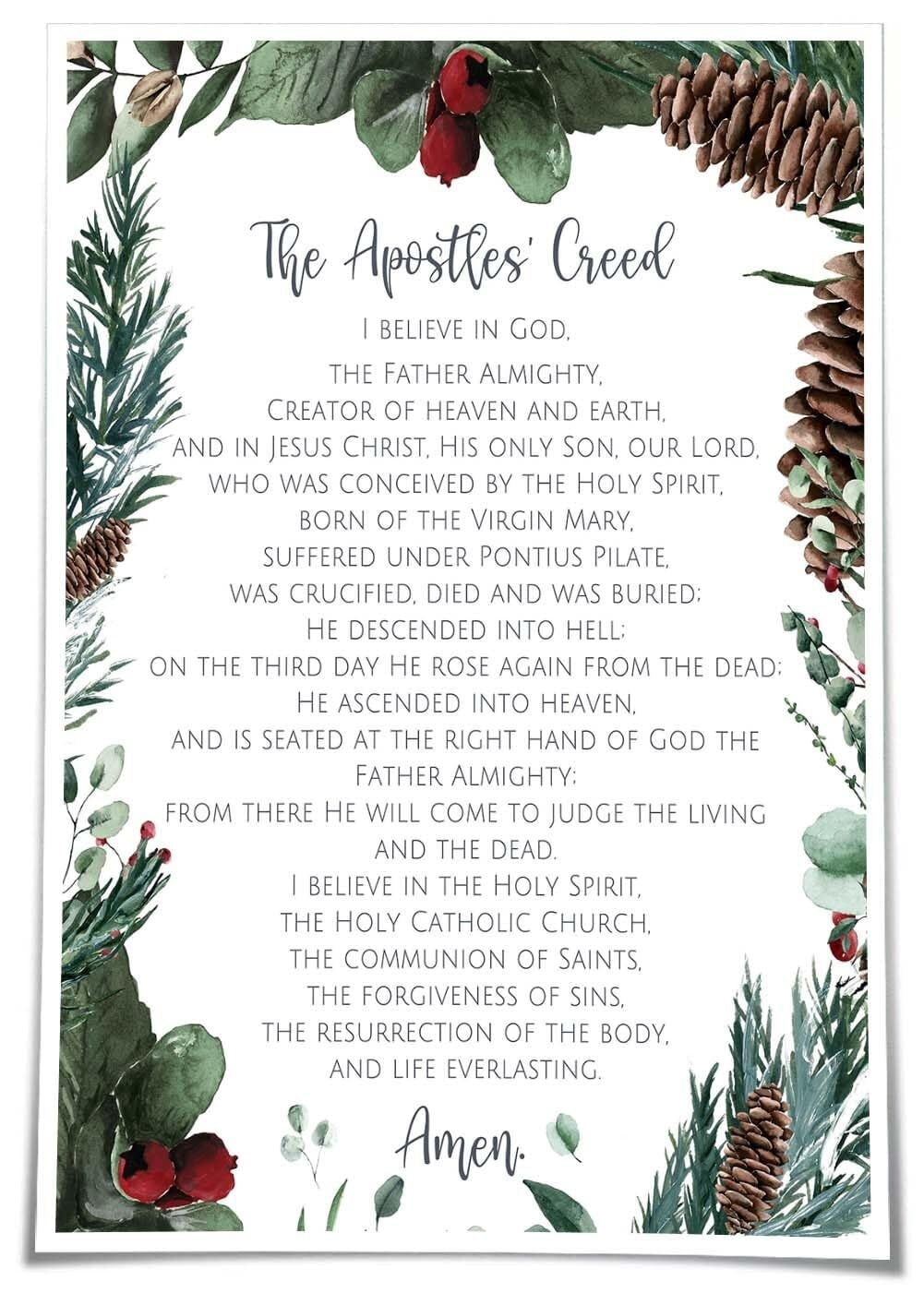 Apostles Creed Prayer Poster Prints Bible Verse Posters Decor Living ...