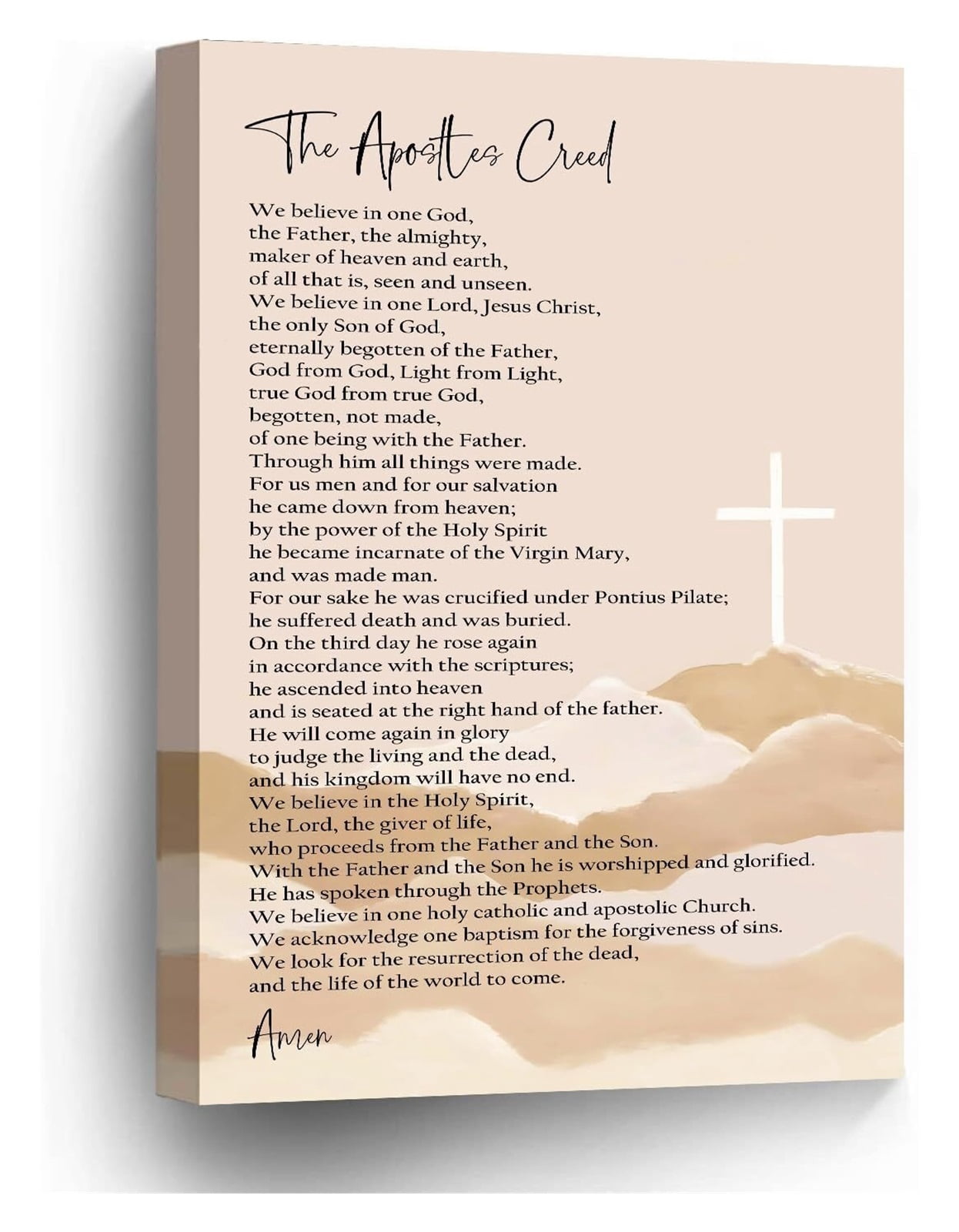 Apostles Creed Wall Art poster Bible Verse Canvas Wall Decor ...
