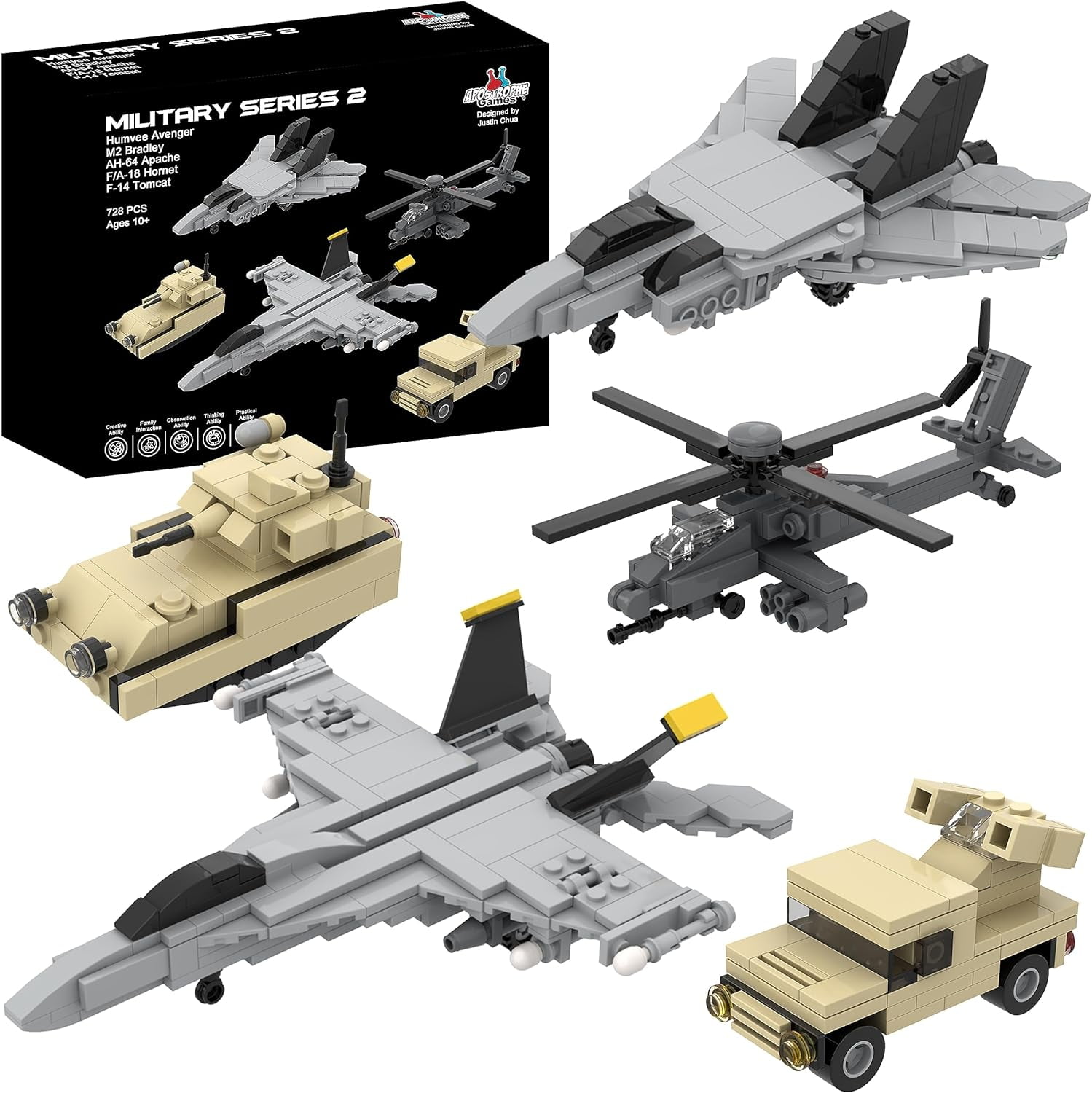 Apostrophe Games Military Building Block Sets, 728 Pieces, F/A-18 ...
