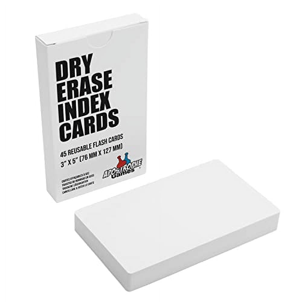 Apostrophe Games Dry Erase Index Cards – 45pcs Laminated Cards Blank w ...