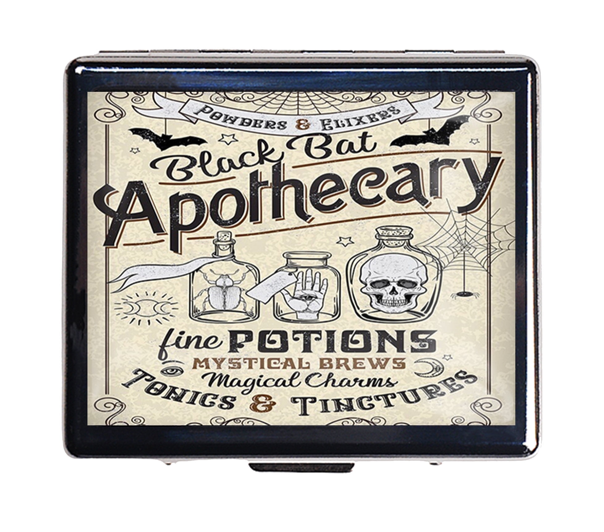 Apothecary 7 Days Chromed Shiny Silver Pill Organizer with Mirror ...