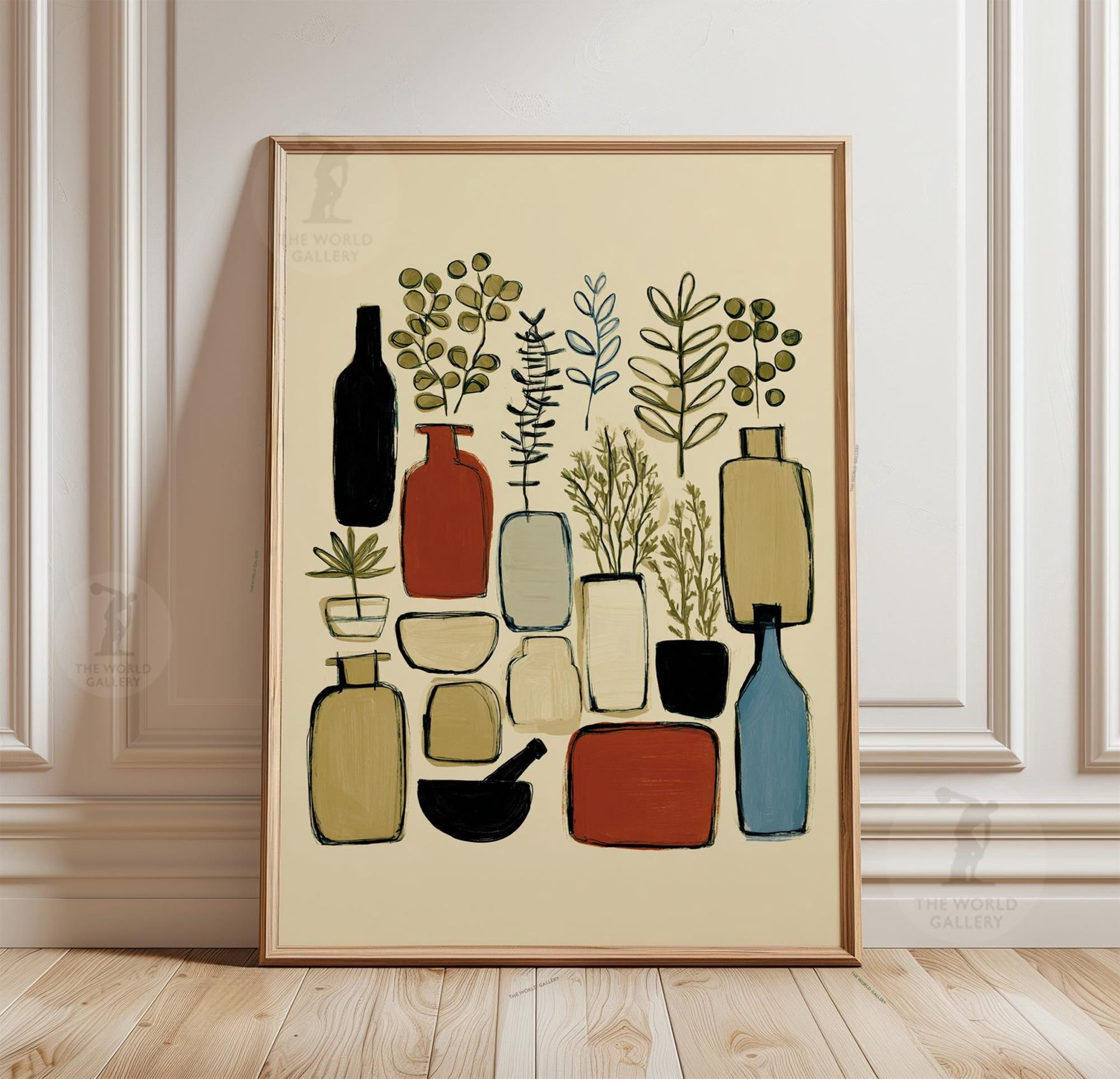 Apothecary Poster Herbal Bottle Wall Art Kitchen Illustration Print ...