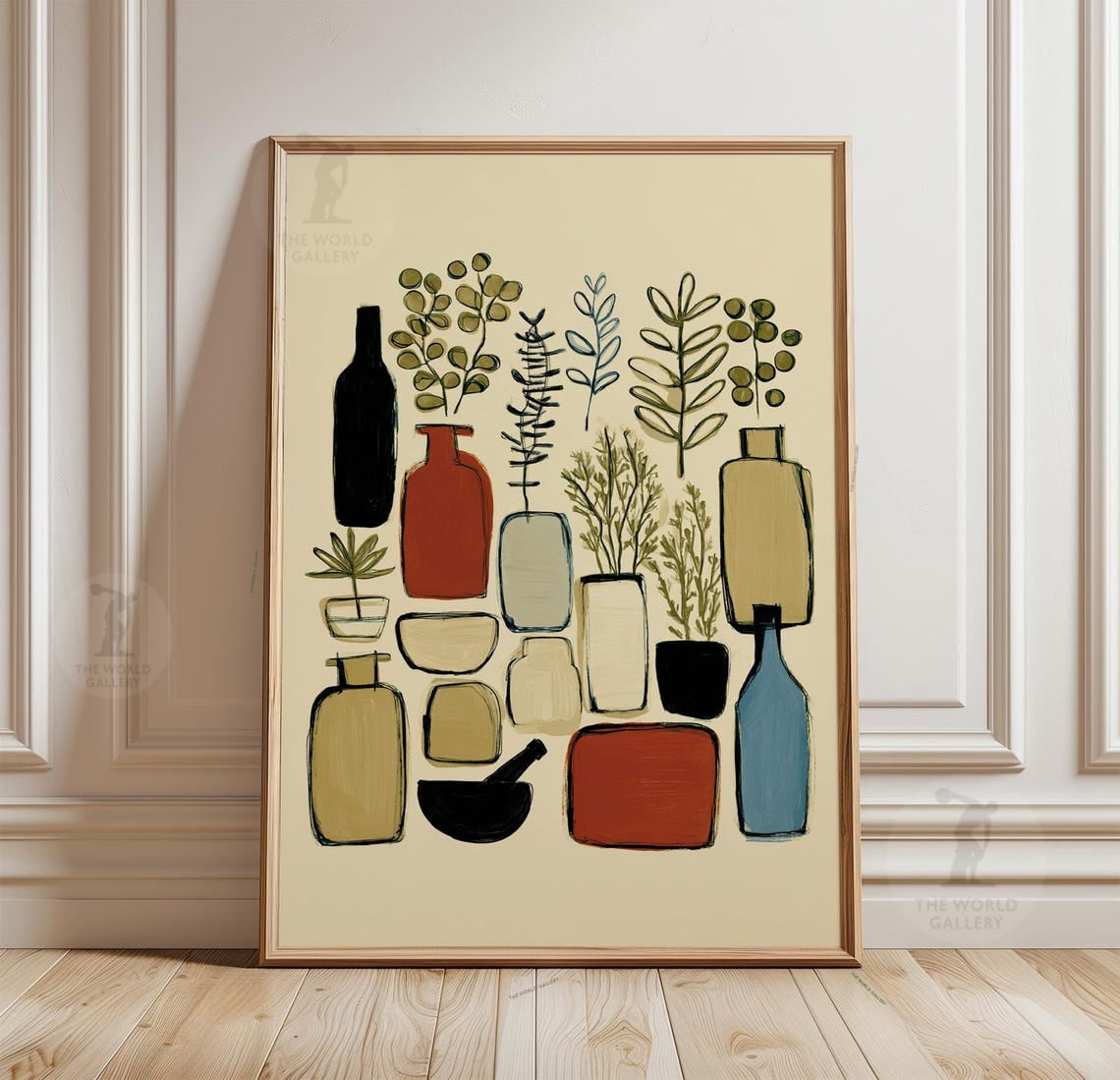 Apothecary Poster Herbal Bottle Wall Art Vintage Kitchen Illustration ...