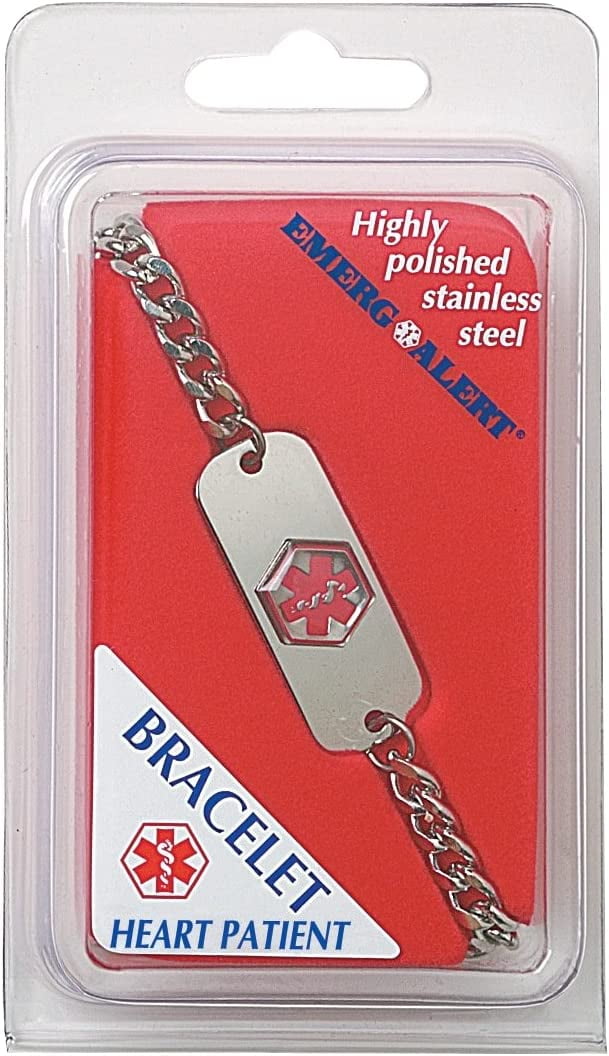 Apothecary Products Heart Patient Bracelet, Raised Medical Alert Symbol ...