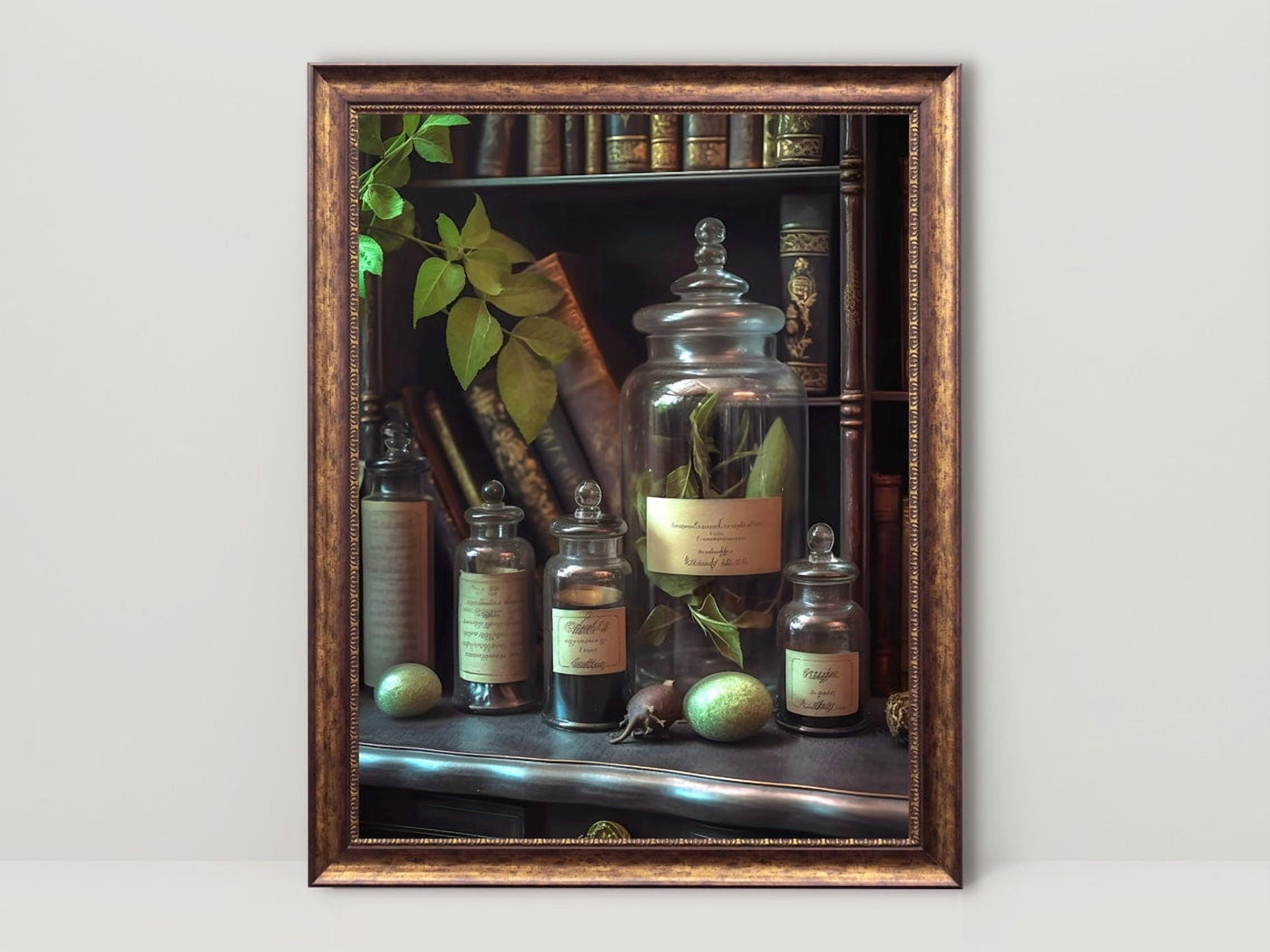 Apothecary Vintage Jars, Dark Academia Aesthetic, Kitchen Wall Art ...