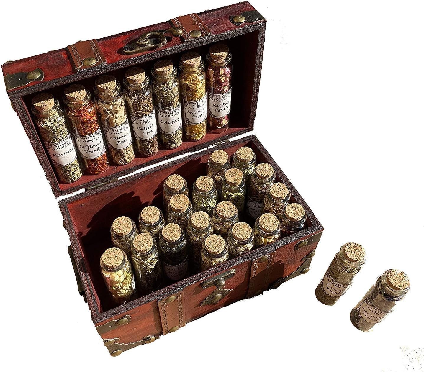 Apothecary Witchcraft Kit Glass Bottles Herbs Travel Wiccan Altar Kit ...