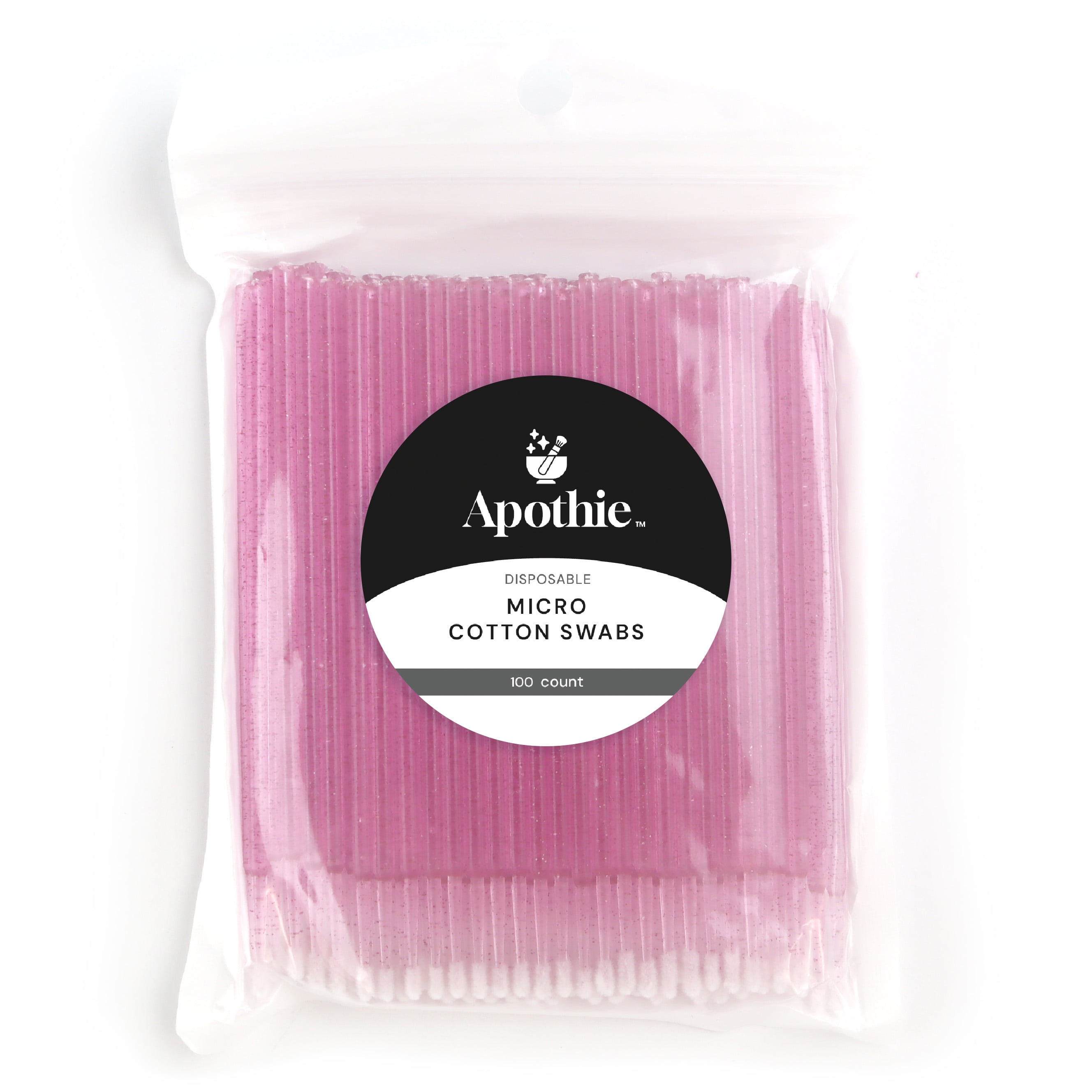Apothie Disposable Micro Swabs Rose Pink Crystal (100 pieces per bag ...