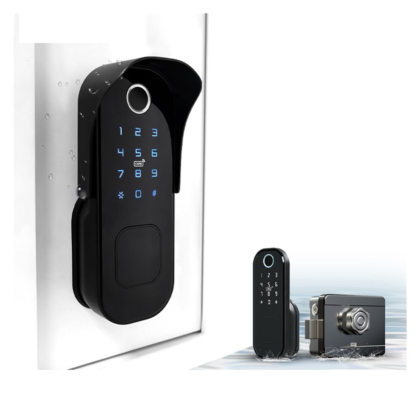 App Bluetooth Fingerprint Rim Lock Smart Card Digital Keyless Code ...