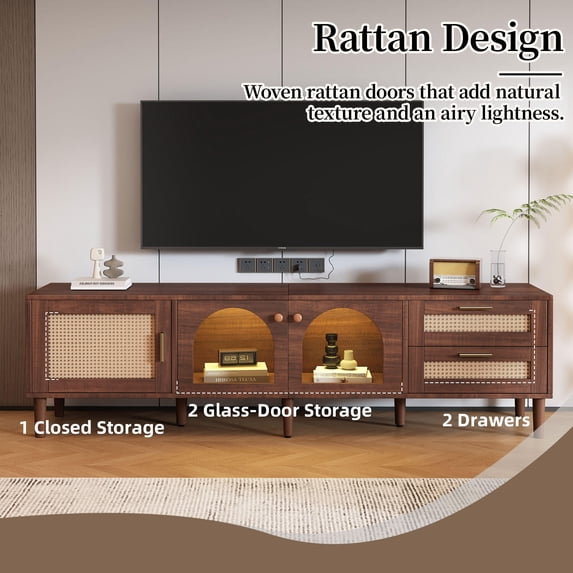 App Controlled LED TV Stand for TVs up to 80, 70 Inch Entertainment ...