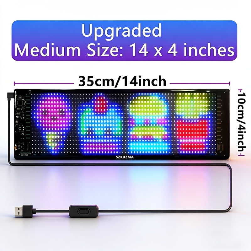 App-Operated LED Scrolling Display USB-Powered Night Light Shop Vehicle ...