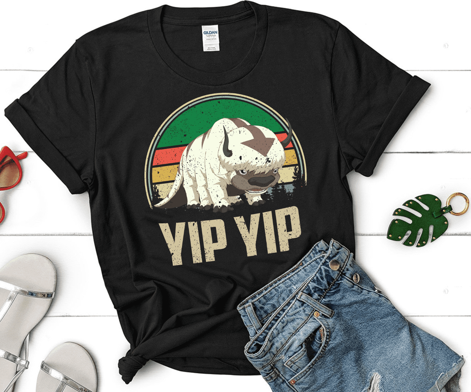 Appa Sky Bison Yip Yip Vintage T-Shirt, Funny Air Flying Bison Shirt ...