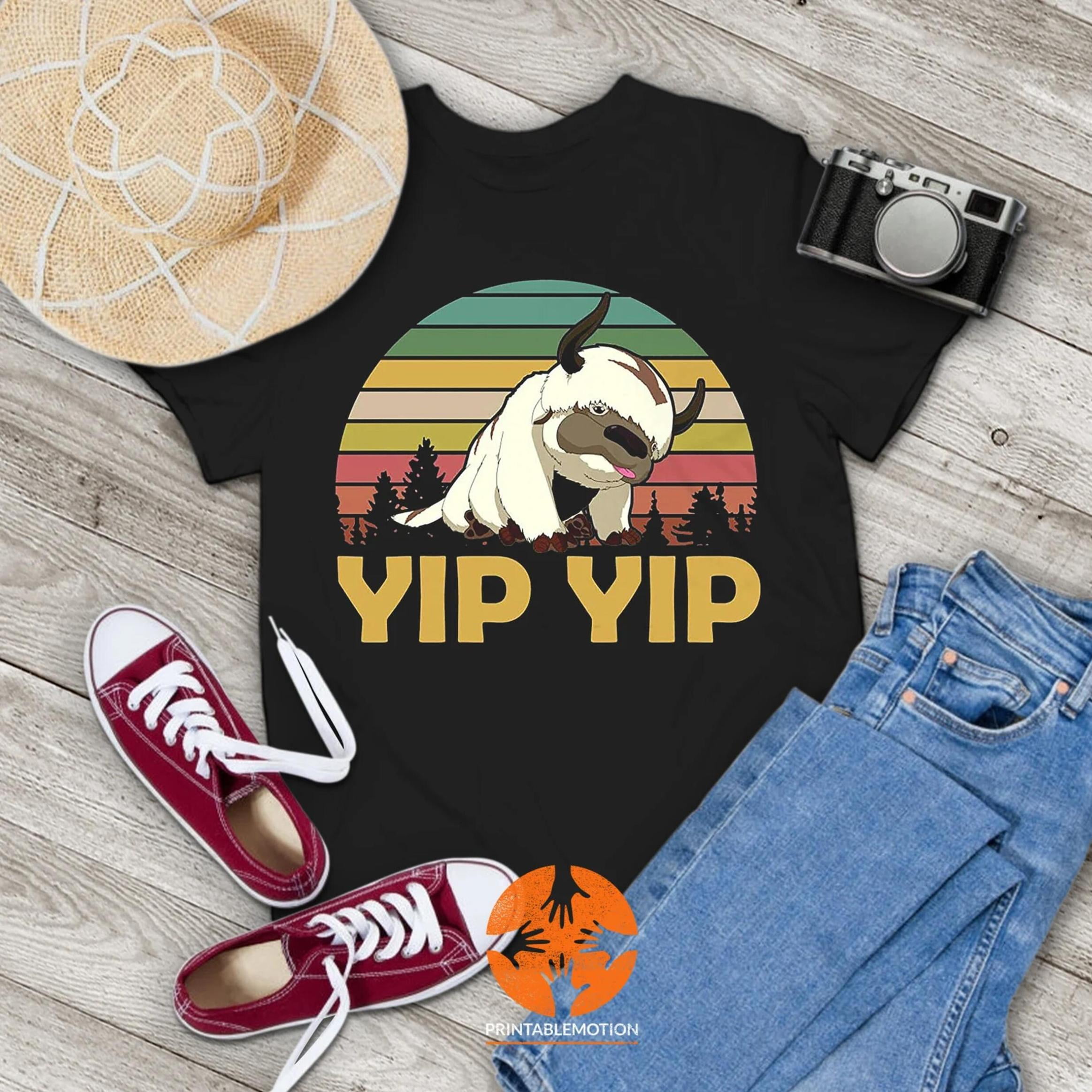 Appa Sky Bison Yip Yip Vintage T-Shirt, Funny Air Flying Bison Shirt - Walmart.com
