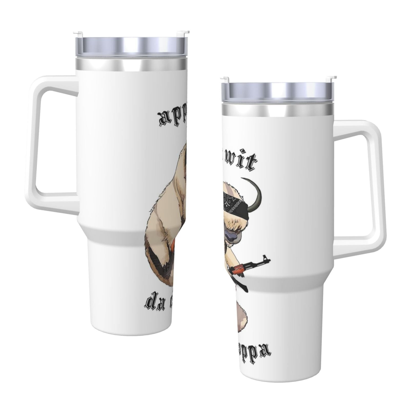 Appa With A Choppa 40 Oz Tumbler With Handle And Straw Double Wall ...