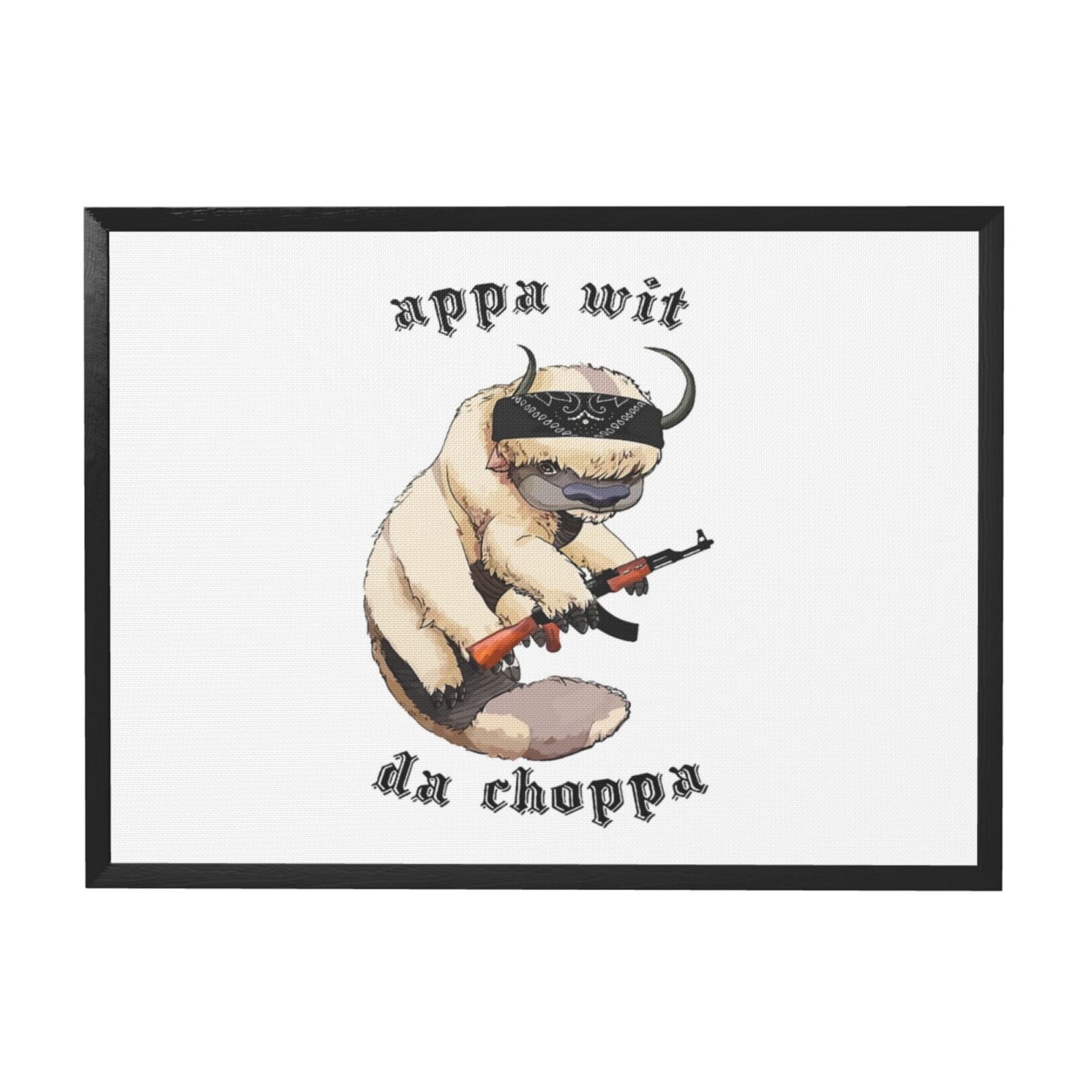 Appa With A Choppa Black Framed Canvas Wall Art Fashion Decor, 12x16in ...