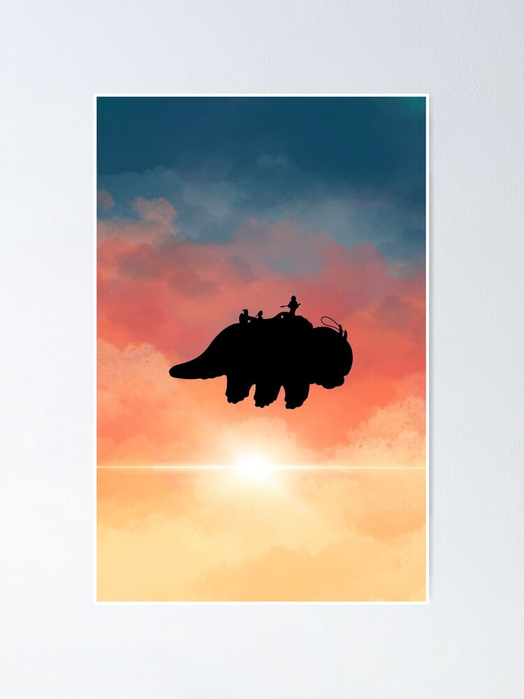 Appa flying Sticker Canvas Poster Decor Landscape Office Room Decor ...