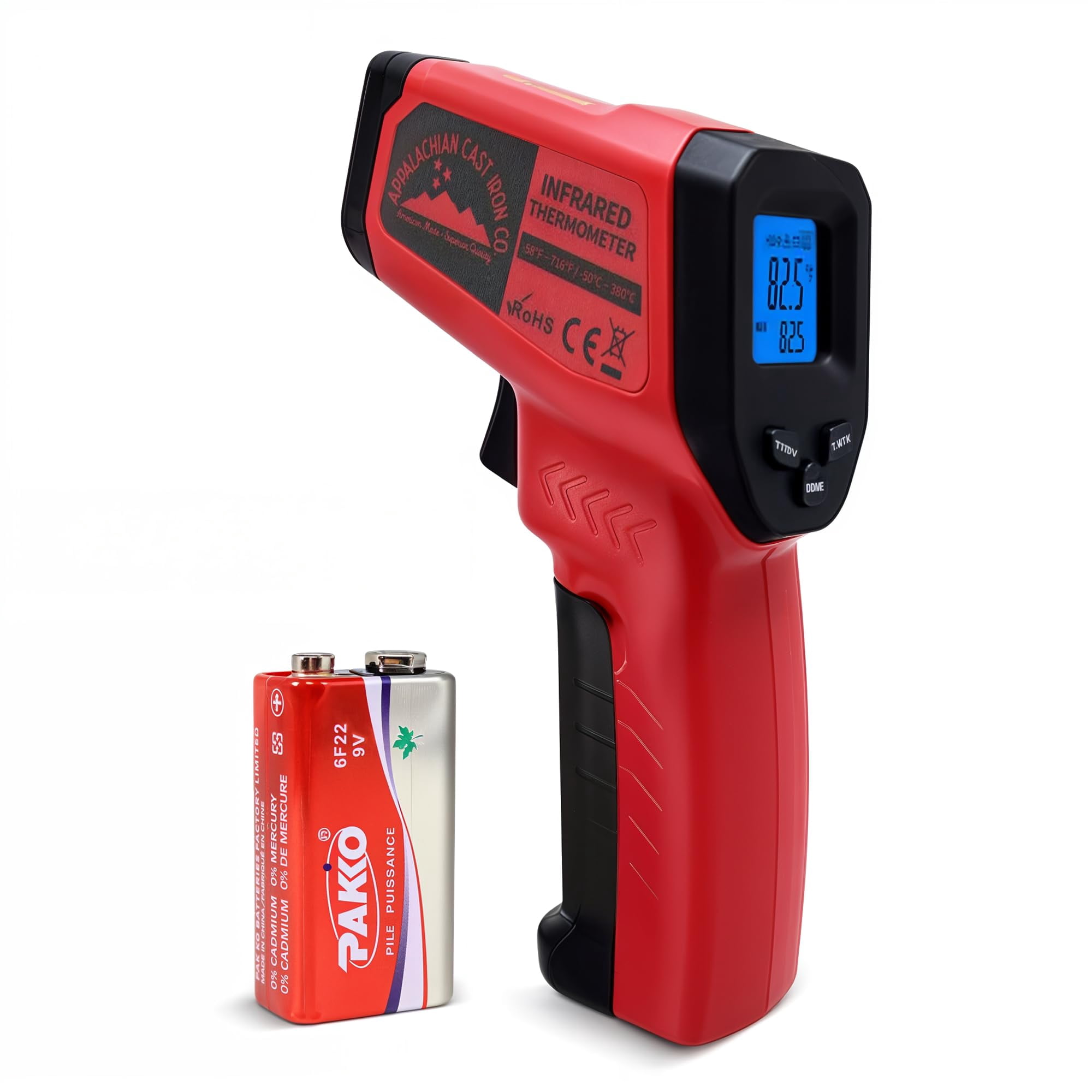 Appalachian Cast Iron Infrared Thermometer – Laser Temperature Gun for ...