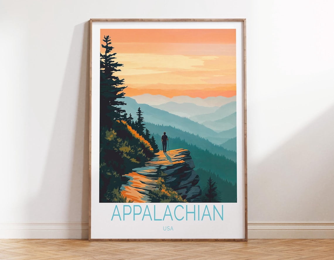 Appalachian Mountains USA Nature Print, Unframed Paper Print Size 16x24 ...